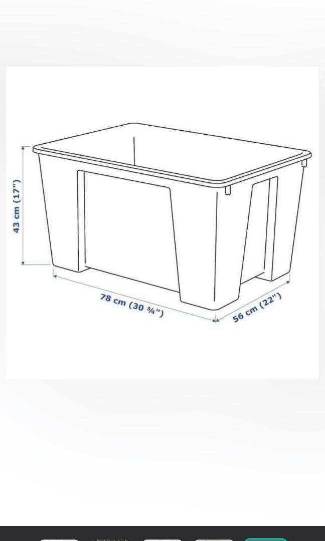 IKEA Samla storage box 130L with wheels, Furniture & Home Living, Home ...