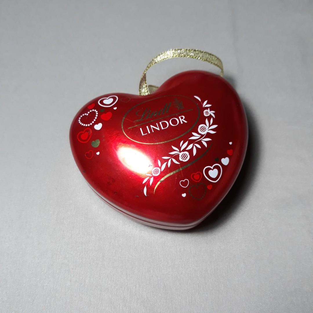 Lindt lindor empty red heart tin, Everything Else, Others on Carousell