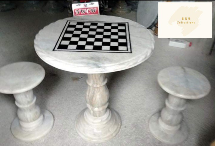 Marble Chess/Coffee Table Set, Furniture & Home Living, Kitchenware ...