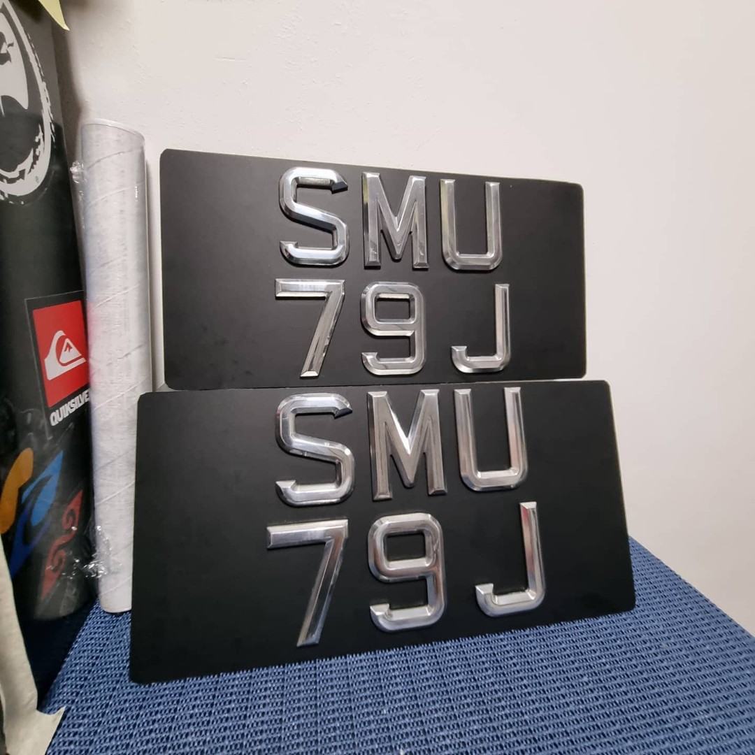 Matte black backing without alphabets., Car Accessories, Car Plates on ...