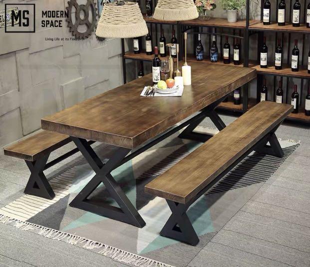 LUKE Modern Industrial Dining Table / DBST139, Furniture & Home Living ...