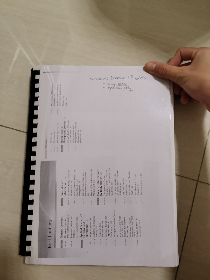 Physiotherapy textbook - Therapeutic Exercise (Carolyn Kisner, Lynn ...