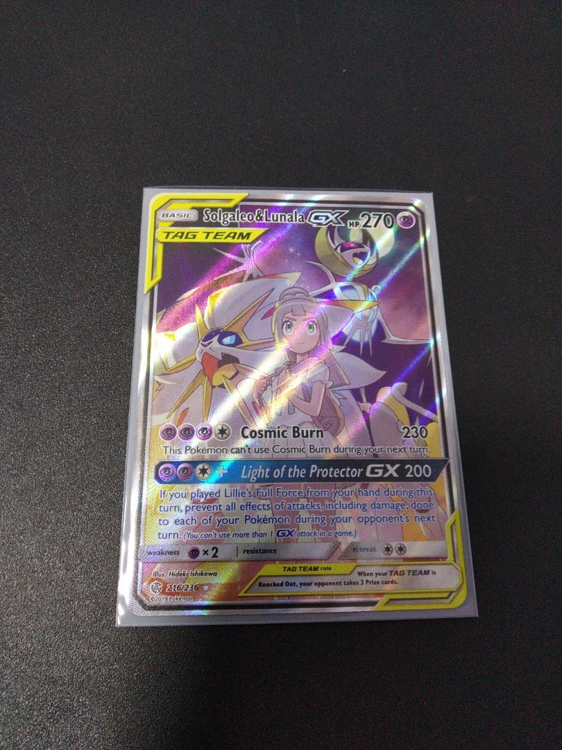 Pokemon TCG Solgaleo & Lunala Tag Team GX Full Art Ultra Rare - SM Cosmic Eclipse, Hobbies ...