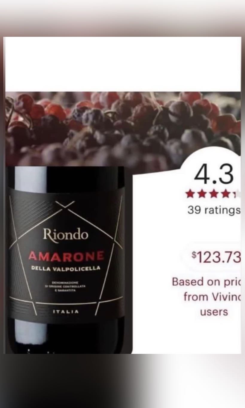 Riondo Amarone Della Valpolicella 2016 (Red wine), Food & Drinks ...