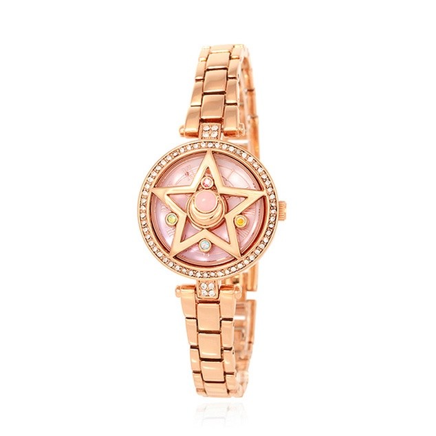Sailor Moon x OST Rose Gold Crystal Star Jewelry Wrist Watch, Women's ...
