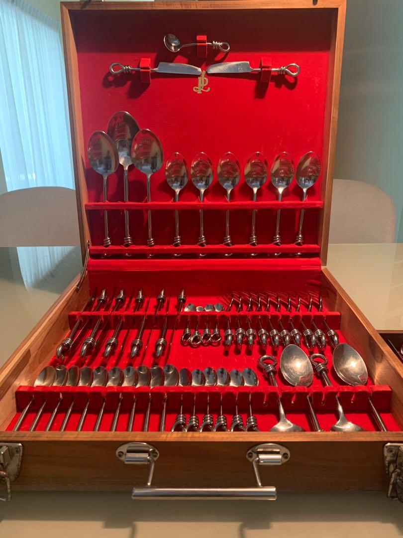 Thai Silverware cutlery set 96 pieces, Furniture & Home Living ...