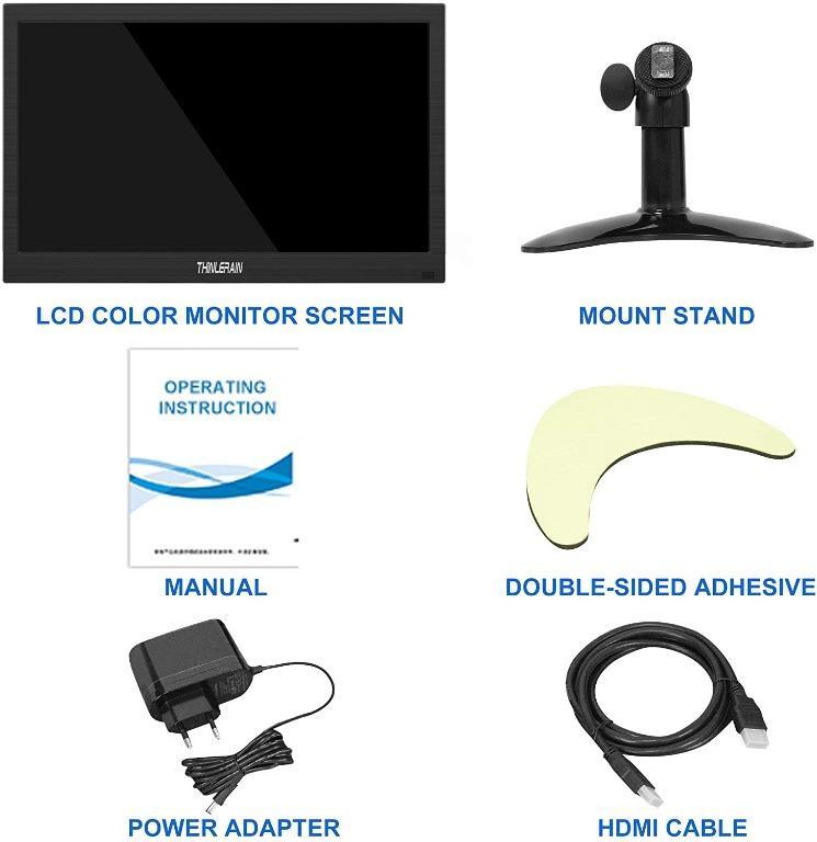 Thinlerain Portable Monitor 13.3 Inch TFT LED HD 1366x768 Small PC ...
