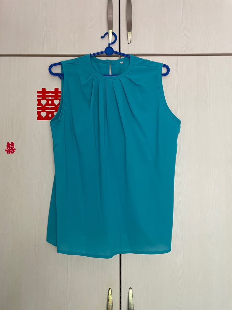 Turquoise Top, Women's Fashion, Tops, Sleeveless on Carousell