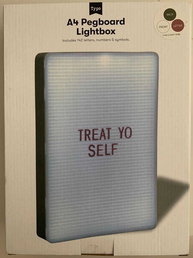 Typo A4 Pegboard Lightbox Light Box, Furniture & Home Living, Home ...