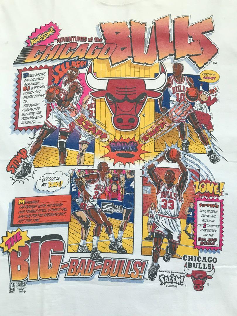 Vintage 90s Chicago Bulls Caricature comic Series By Salem, Men's ...