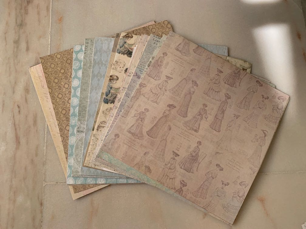Vintage crafting paper and stickers (assorted), Hobbies & Toys ...