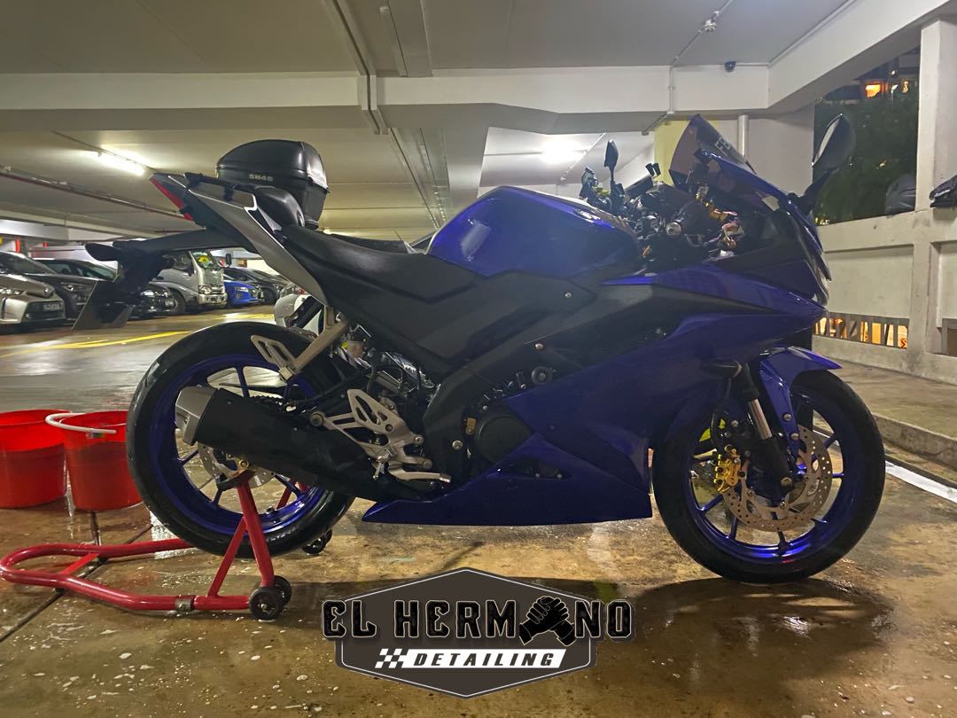 Yamaha R15 V3 Bike Wash / Motorcycle Detailing, Motorcycles, Motorcycle ...