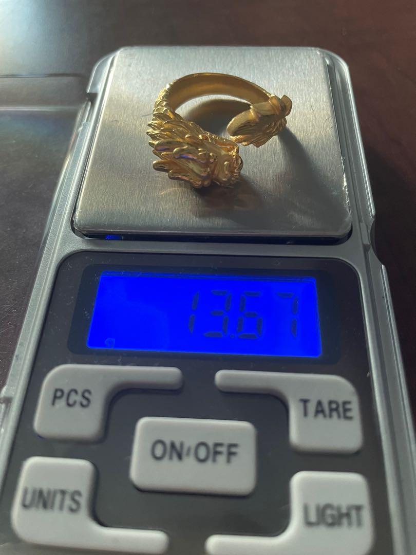 24k 999 gold dragon ring, Luxury, Accessories on Carousell