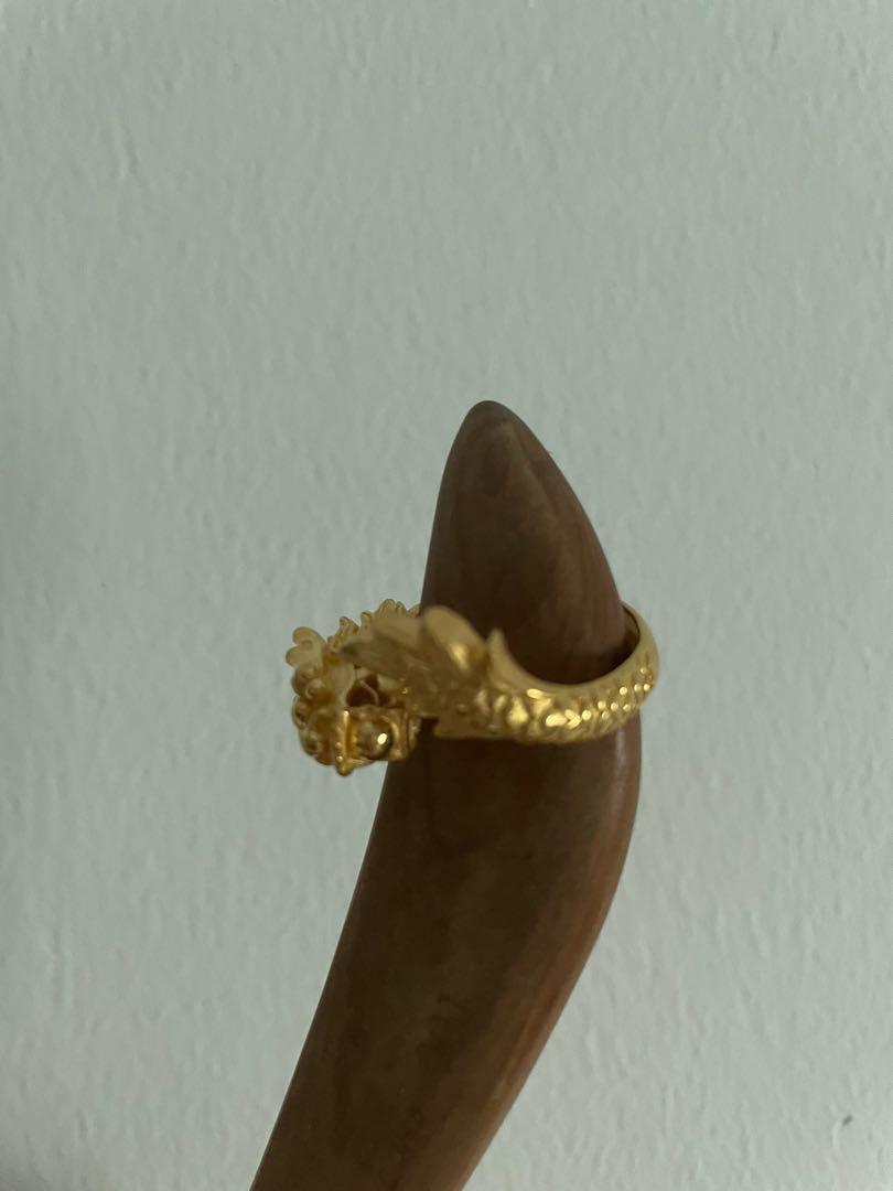 24k 999 gold dragon ring, Luxury, Accessories on Carousell