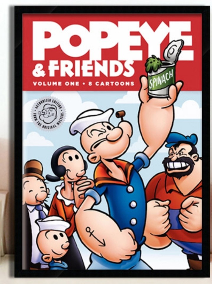 大力水手 Popeye The Sailor Oliver 布老圖 30*20cm 懷舊 藝術畫連框 激罕 值得收藏 不議價, 兒童＆孕婦用品 ...