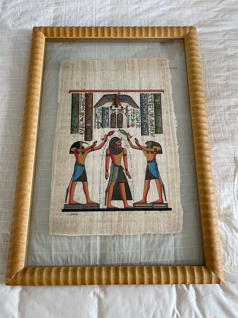 Ancient Egyptian Papyrus Picture with Frame, Furniture & Home Living ...