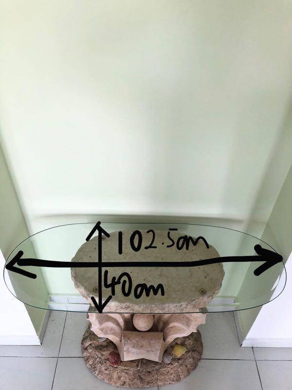 Antique Seashell Glass top side table, Furniture & Home Living ...