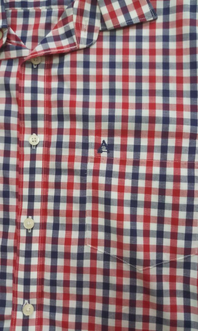 Arrow Red, Navy Blue and White Checkered Polo (Classic Fit), Men's ...