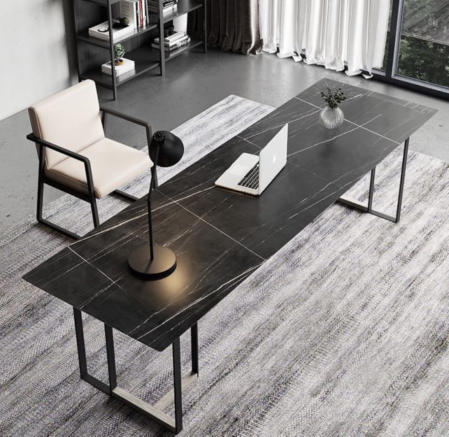 Black Marble Study Table, Furniture & Home Living, Furniture, Tables ...