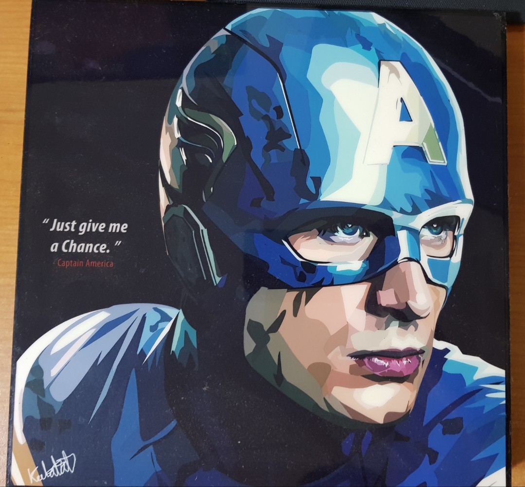 Captain America pop art portrait, Hobbies & Toys, Stationery & Craft ...