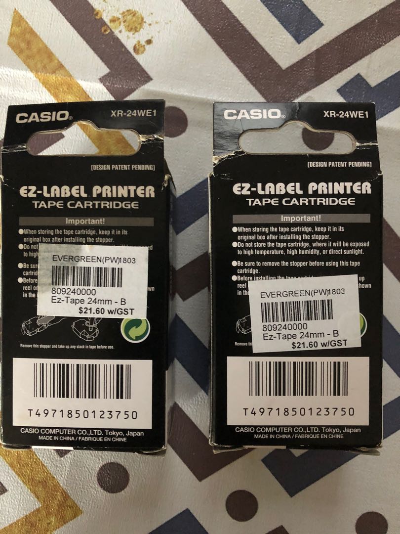 Casio E Label printer cartridge black ink, Computers & Tech, Printers ...