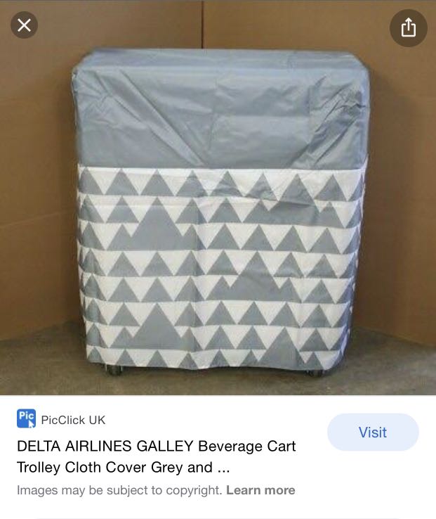 DELTA Airlines Galley Beverage Cart Trolley Cover, Furniture & Home ...