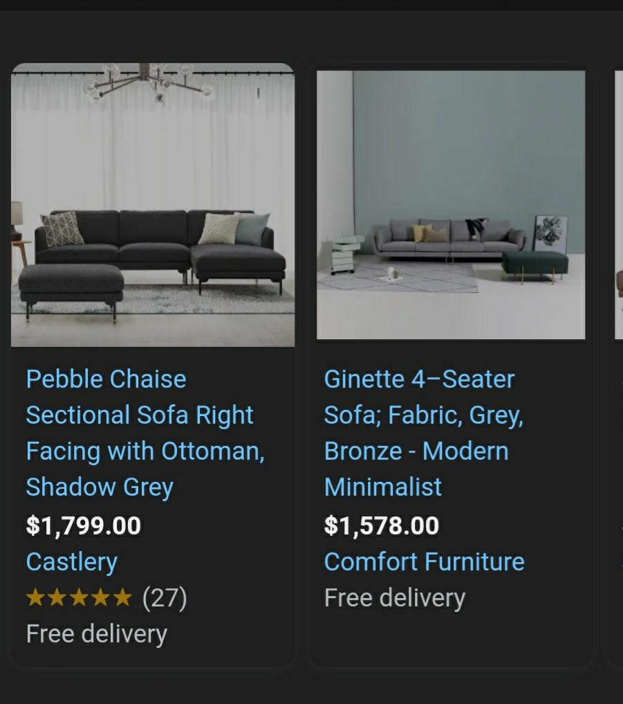 Godzilla Beige Sofa with Two Ottomans, Furniture & Home Living ...