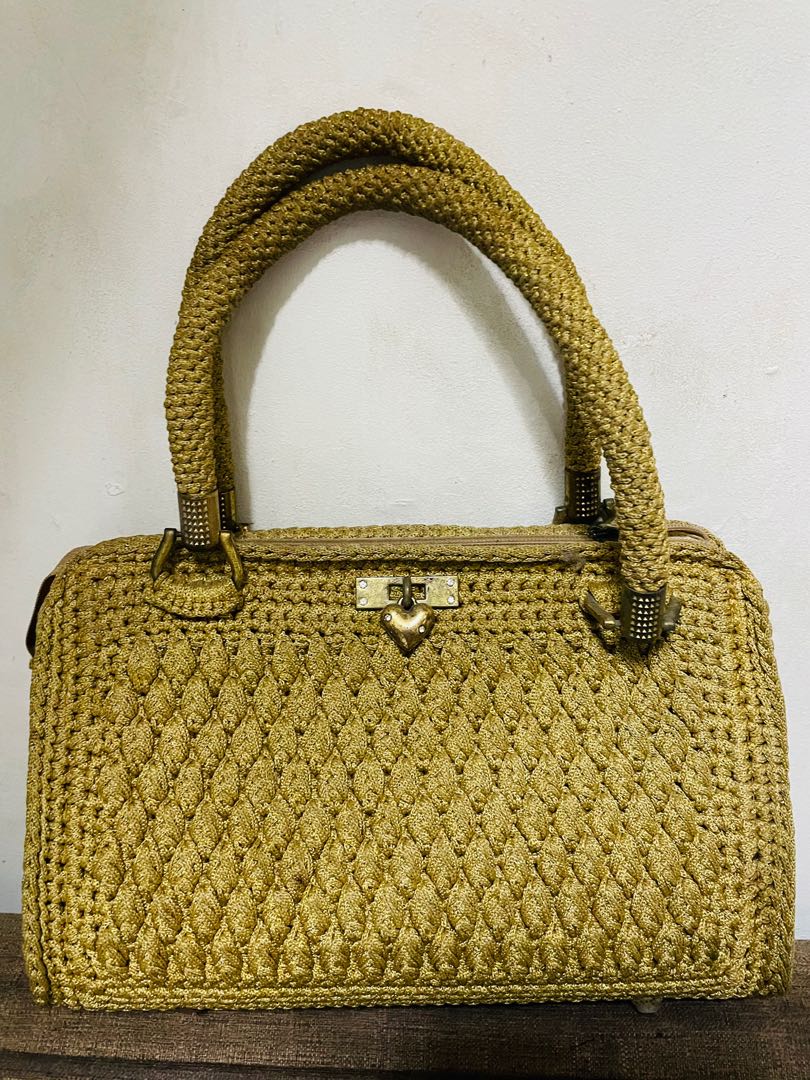 Gold Rattan Bag, Luxury, Bags & Wallets on Carousell