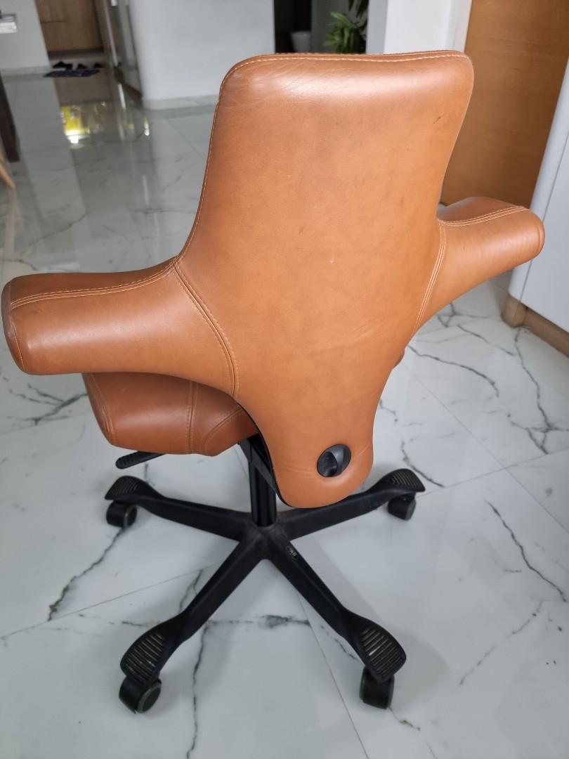 HAG office chair in leather, Furniture & Home Living, Furniture, Chairs ...
