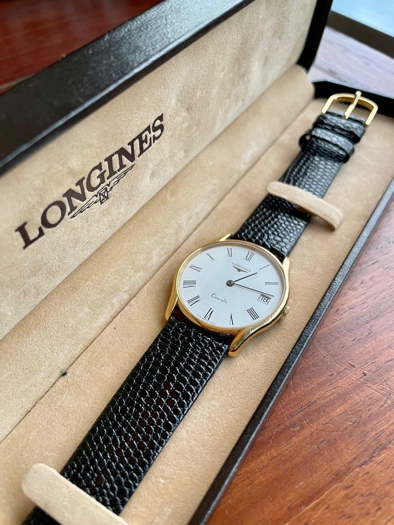 VERY RARE Longines Vintage Quartz slim watch Roman Dials without second ...