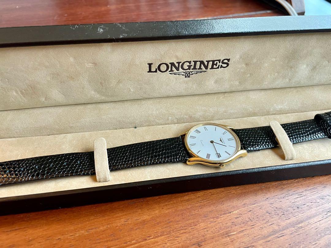 VERY RARE Longines Vintage Quartz slim watch Roman Dials without second ...