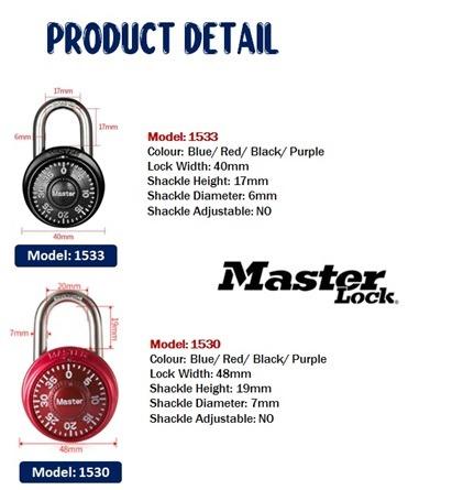 MASTER LOCK COMBINATION PADLOCK / LOCKER LOCK 40/48MM, Furniture & Home ...