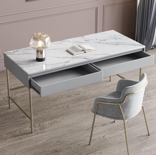 Modern Grey Study Table, Furniture & Home Living, Furniture, Tables ...