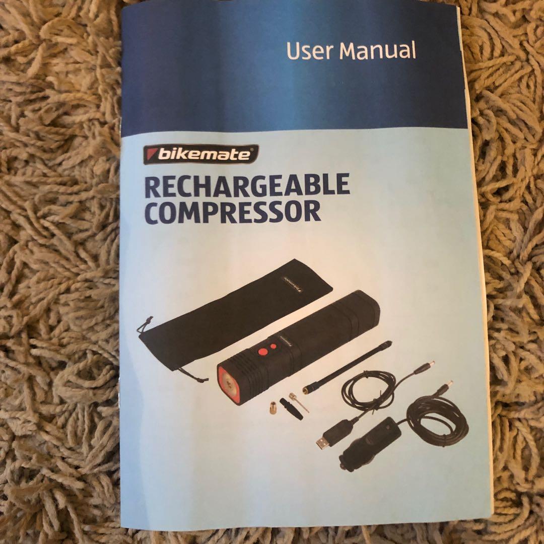 New Genuine Imported Bikemate Rechargeable Air Compressor Pump for Bike ...