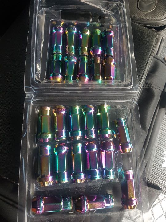 Rainbow chrome coloured rim lugnuts, Car Accessories, Tyres & Rims on ...