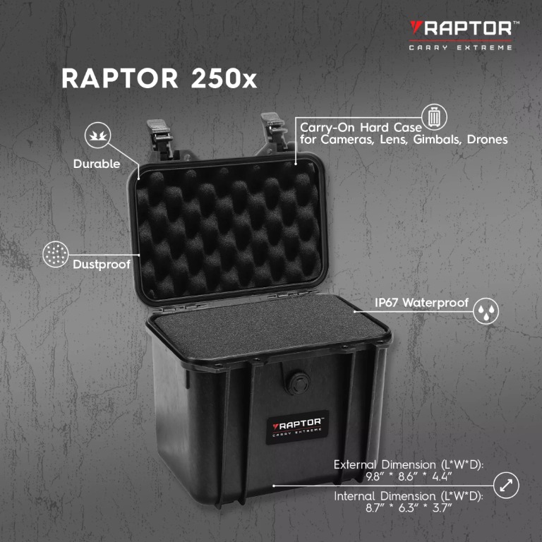 Raptor Extreme 250X Hard Case Waterproof IP67, Men's Fashion, Bags ...