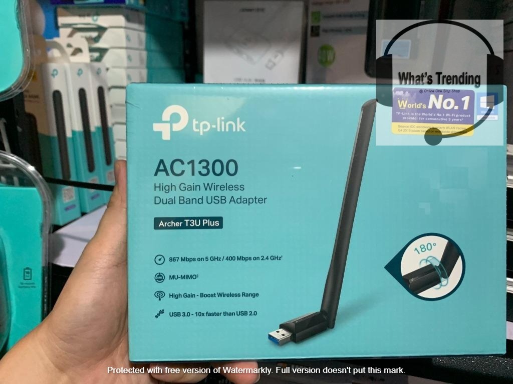 Tp-Link Archer T3U Plus AC1300 High Gain Wireless Dual Band USB Adapter ...