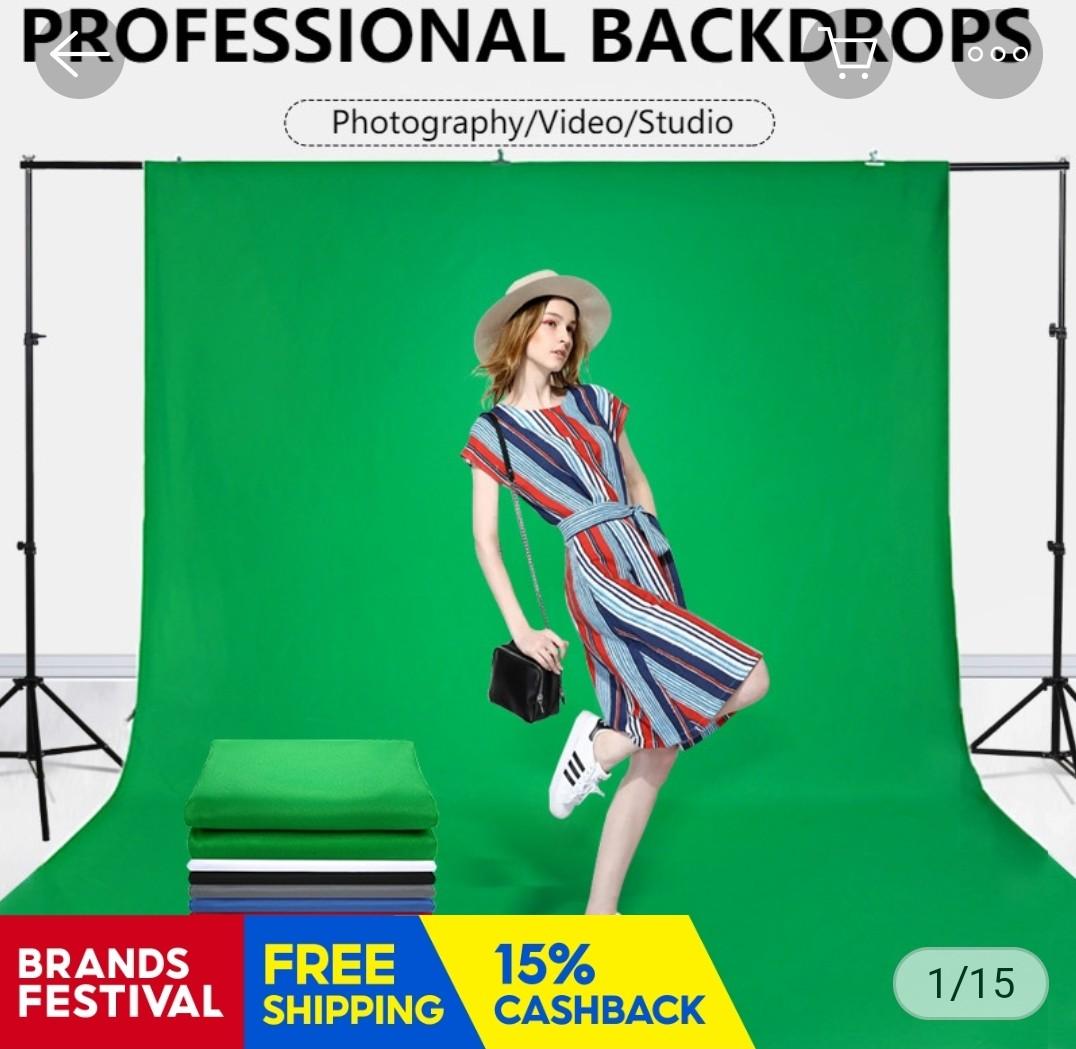 3.2m x 4m Green Screen, Photography, Photography Accessories, Lighting ...