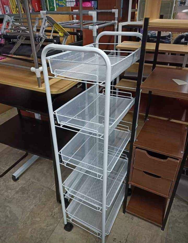 5 Layers Trolley Rack Organizer wheels, Furniture & Home Living ...