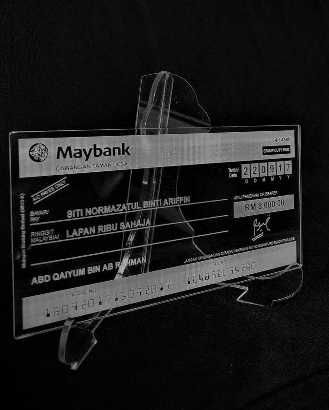 Acrylic mock cheque, Everything Else on Carousell