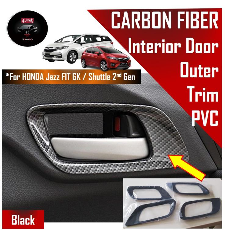 CARBON FIBER Door Interior Outer Trim PVC Car Bowl Border Inner Trim 4 ...