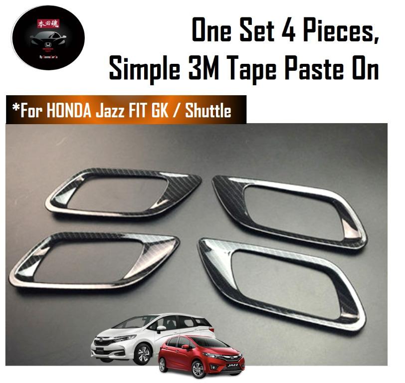 CARBON FIBER Door Interior Outer Trim PVC Car Bowl Border Inner Trim 4 ...