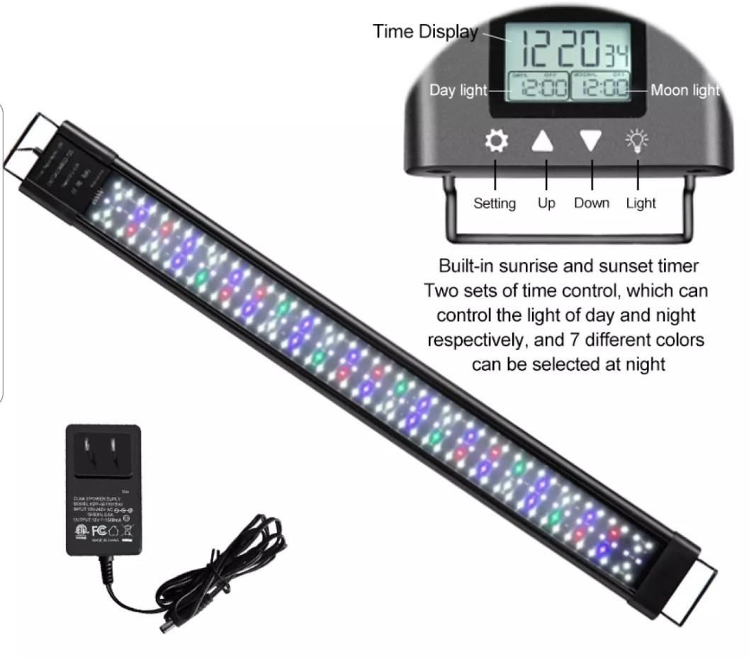 Full spectrum fish aquarium light. Fish tank light. 5 row led. With ...