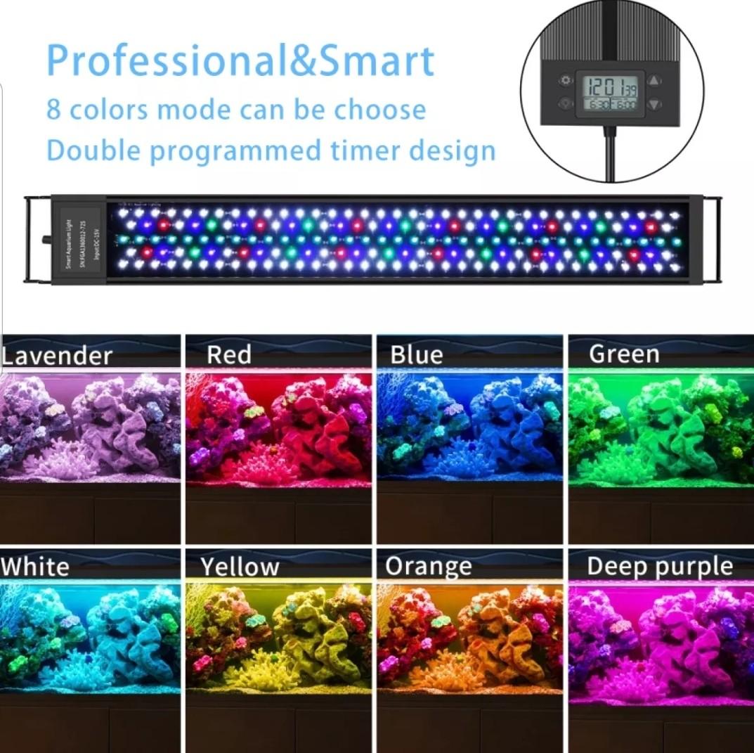 Full spectrum fish aquarium light. Fish tank light. 5 row led. With ...