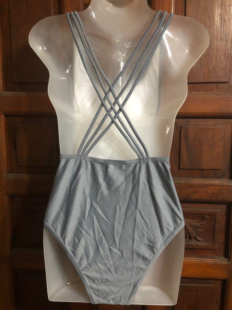 Gray One Piece Swimsuit, Women's Fashion, Swimwear, Bikinis & Swimsuits ...