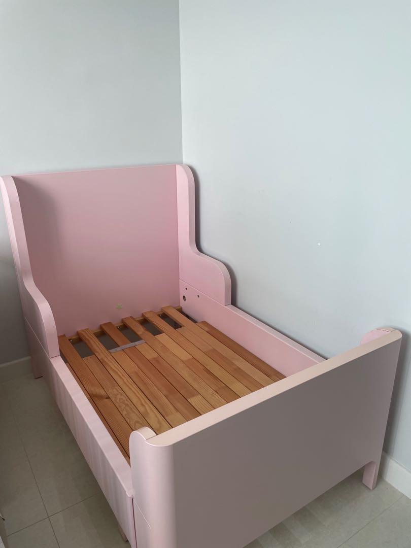 IKEA kids extendable bed (Pink), Furniture & Home Living, Furniture ...