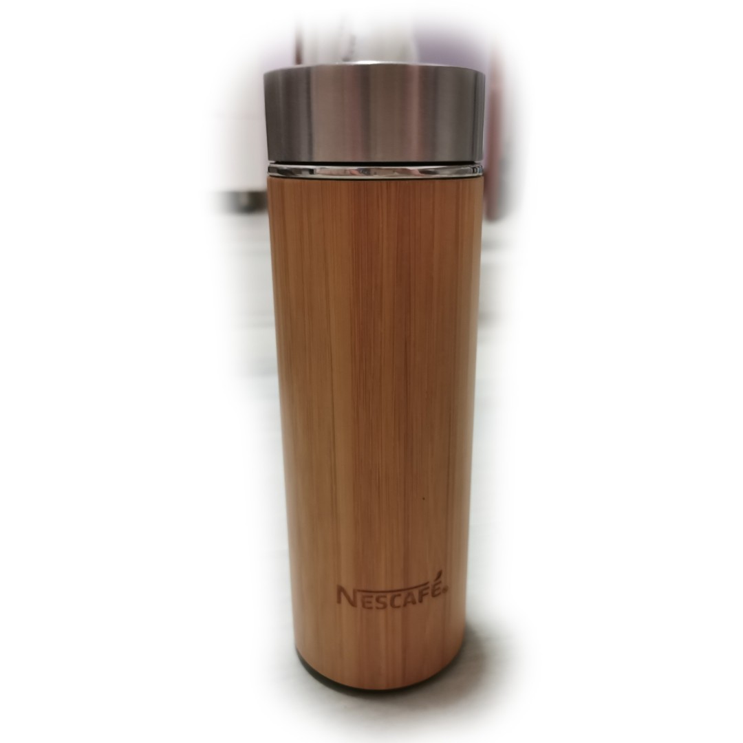 Nescafe Bamboo termos flask, Furniture & Home Living, Kitchenware ...