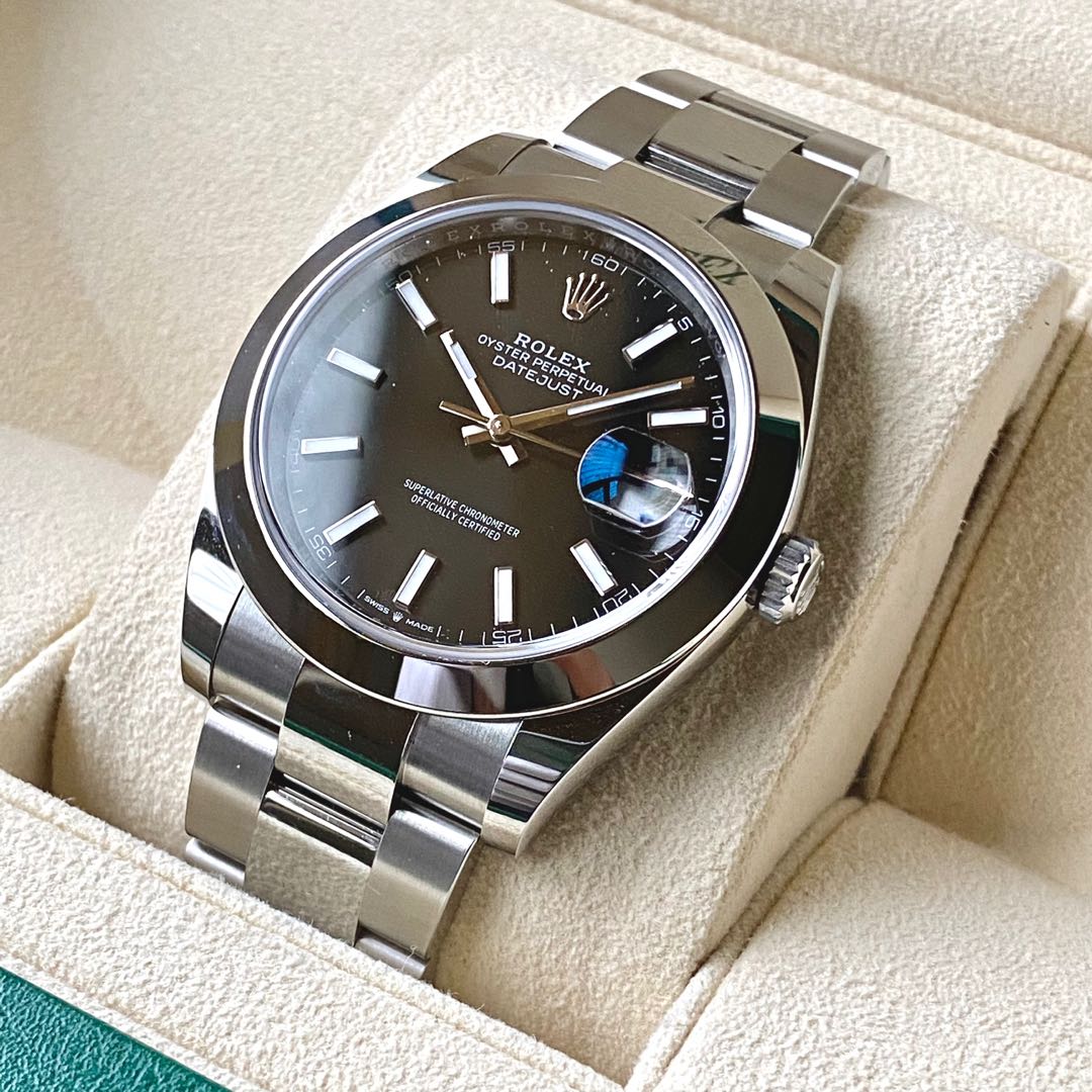 New Old stock 2020 DJ 41mm Rolex 126300 black dial smooth bezel Oyster ...