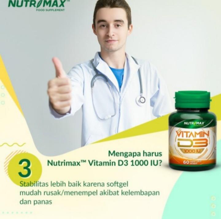 Nutrimax Vitamin D3 1000iu isi 60 Tablet Vit D 3 Imun Tubuh Daya Tahan ...