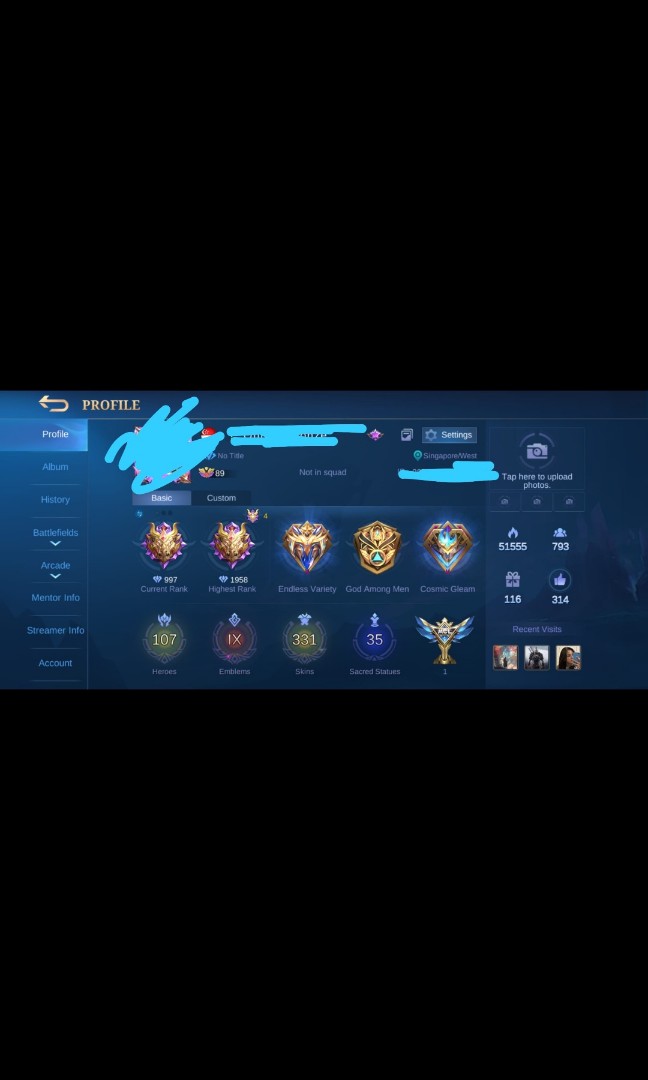 Selling MLBB account with tons of epic skins and high season points ...